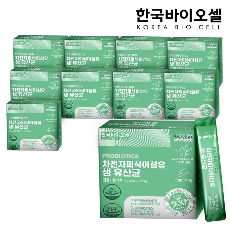 한국바이오셀 차전자피 식이섬유 생유산균 10세트5g X 300포 10개월분 홈플러스 택배배송