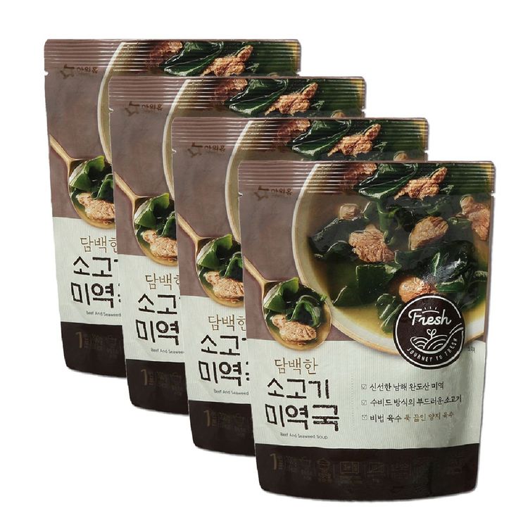 아워홈 남해 완도 미역 양지육수 소고기미역국 300g 4개 홈플러스 택배배송