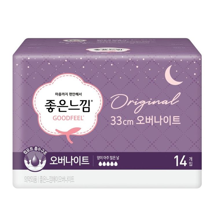 유한킴벌리 좋은느낌 오리지널 맥시 슬림 날개 생리대 오버나이트 14매 홈플러스