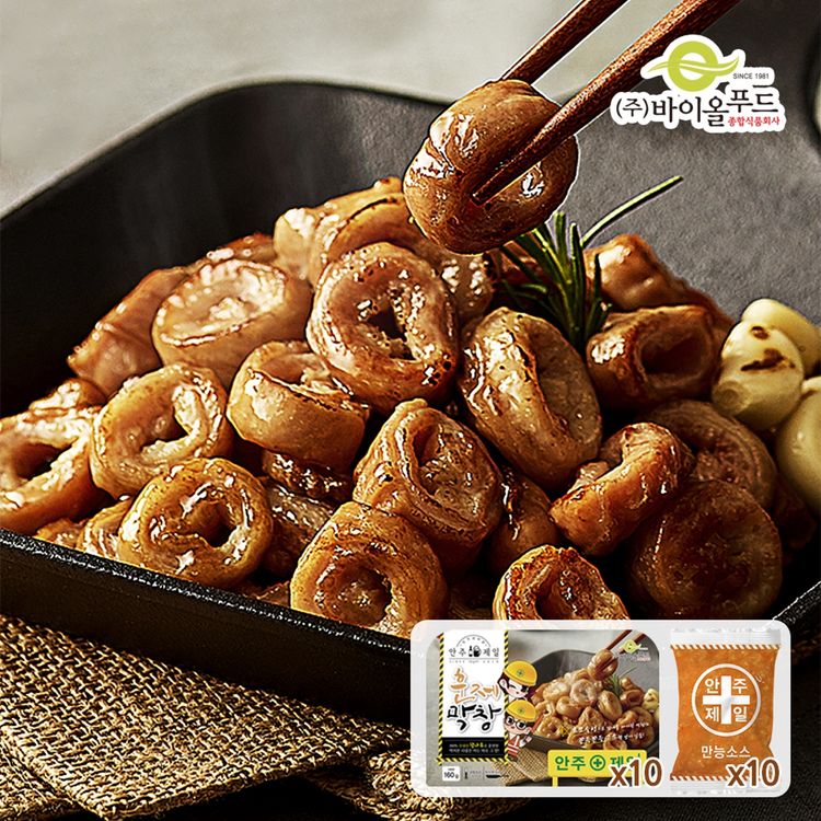 바이올푸드 안주제일 훈제막창 160g X 10팩 만능소스 35g X 10개 홈플러스 택배배송