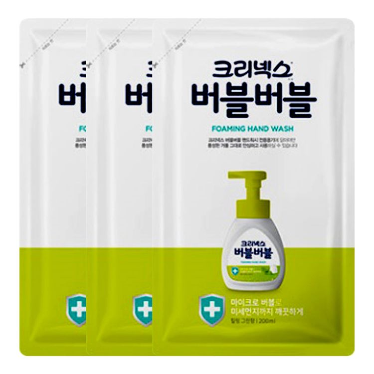 크리넥스 버블버블 핸드워시 힐링그린향 리필 200ml X 3개 홈플러스 택배배송