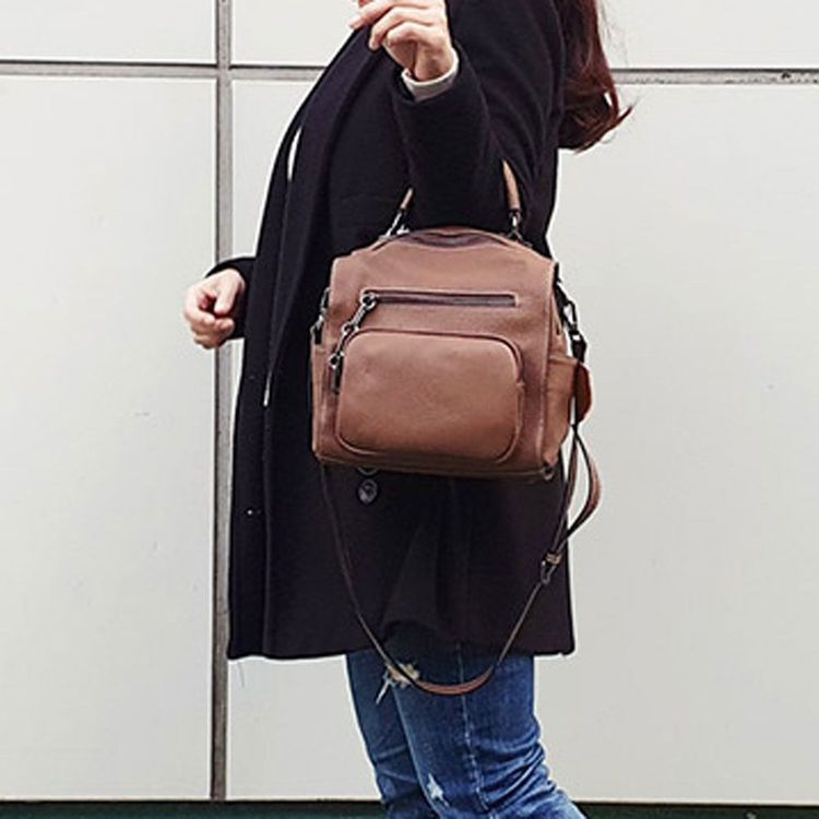 여성 천연소가죽 숄더백 백팩 데일리가방 지퍼 앞포켓 홈플러스 택배배송