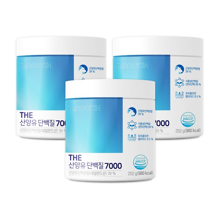 닥터루템 산양유 초유 단백질 보충제 7000mg 프로틴 식물성 단백질 파우더 252g 3통 홈플러스 택배배송