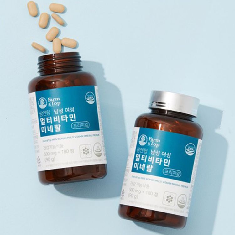 팜엔탑 종합 멀티 비타민 미네랄영양제 500mg X 180정 홈플러스 택배배송