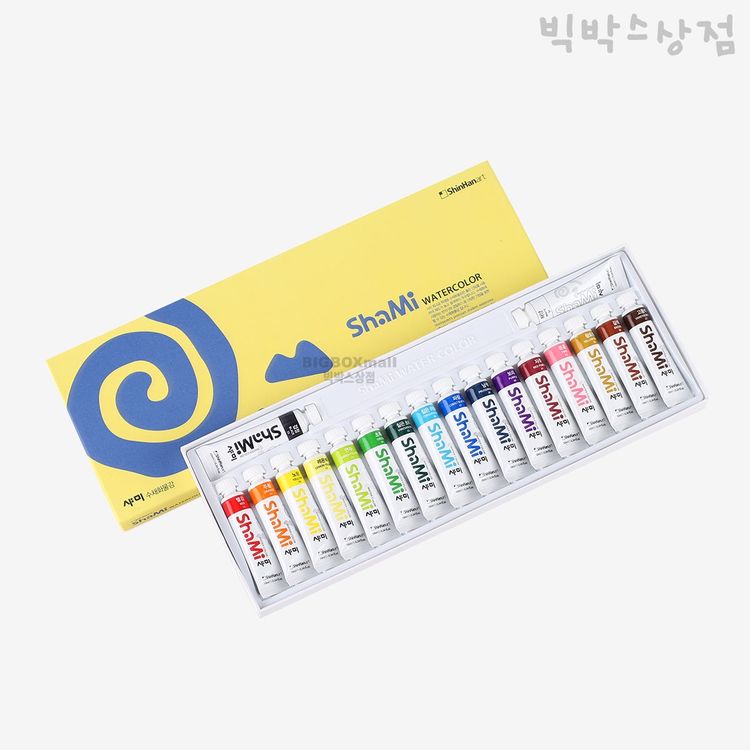 신한 샤미 수채화물감 10ml 18색 1p 학색용 교육 미술 준비물 색칠 붓 물통 팔레트 홈플러스 택배배송