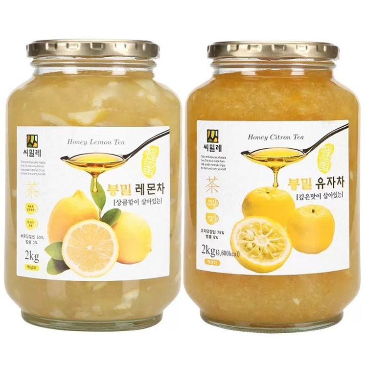 씨밀레 봉밀 유자차2kg 레몬차2kg 과일차 액상차 홈플러스 택배배송