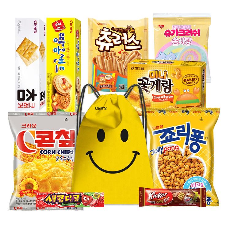 크라운 바캉스 스마일 백팩 가방 과자세트 3 X 4개 홈플러스 택배배송