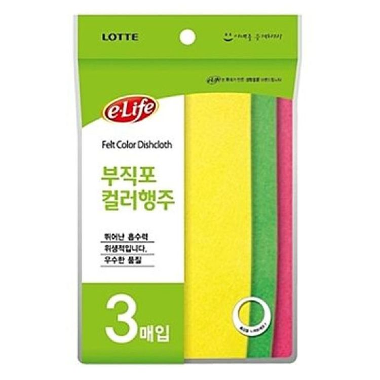 롯데 부직포 칼라 행주 3매 면행주 고급행주 걸레 주방행주 물수건 홈플러스 택배배송