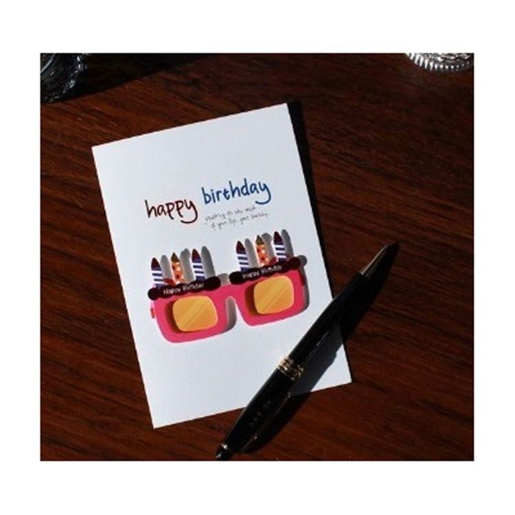 편지지 생일축하카드 귀여운 안경 5p 생일 축하 엽서 카드 홈플러스 택배배송