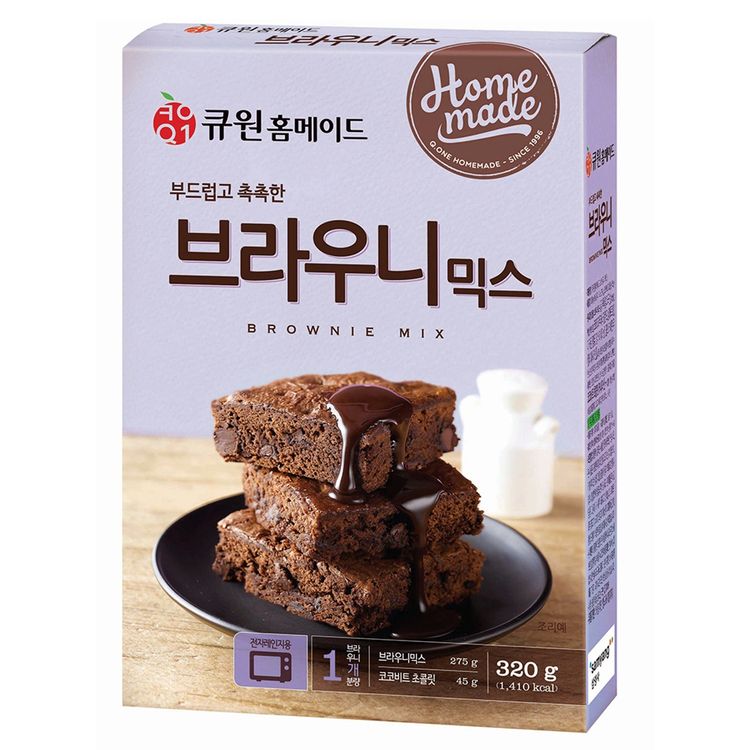 큐원 부드럽고 촉촉한 브라우니믹스 320g 전자레인지용 상온 홈플러스 택배배송