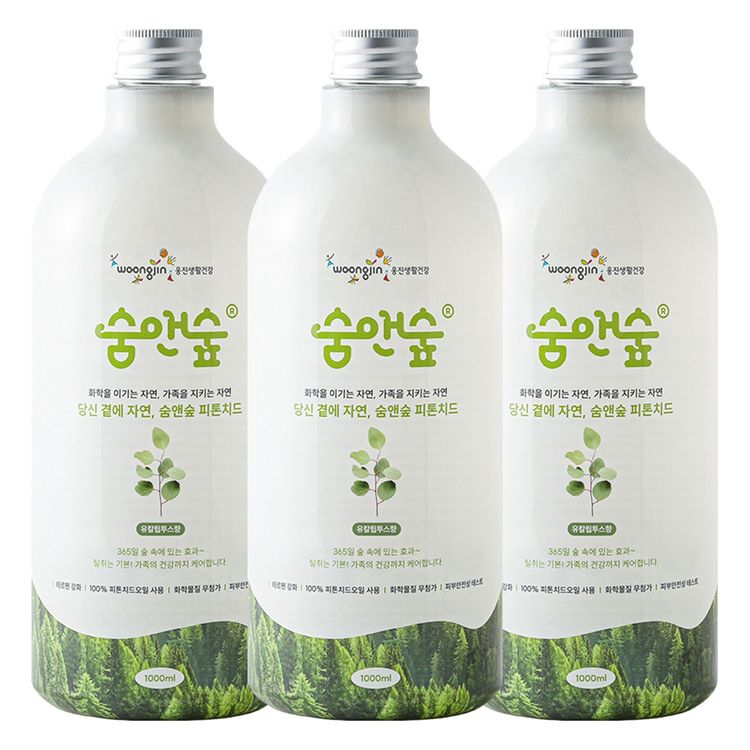 웅진 숨앤숲 피톤치드 스프레이 유칼립투스향 리필 1000ml X 3개 홈플러스 택배배송