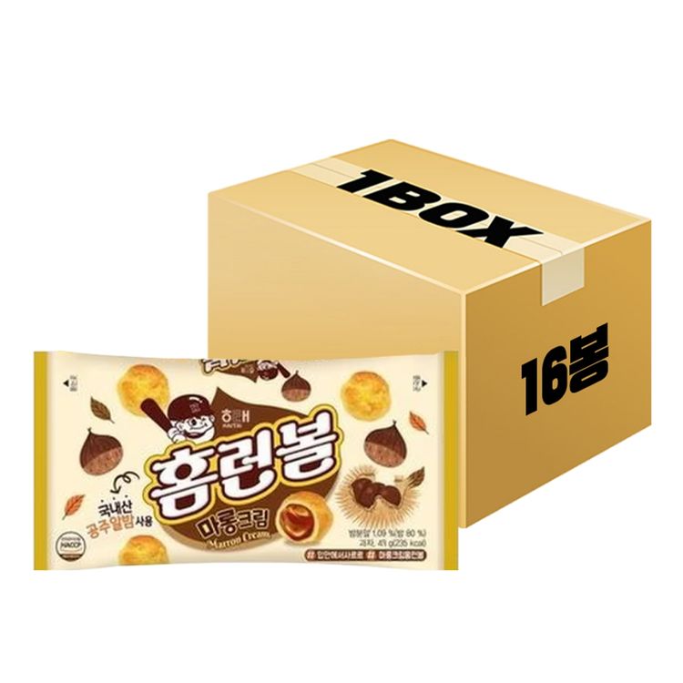 해태 홈런볼 마롱크림 49g X 16개입 1박스 무료배송 홈플러스 택배배송