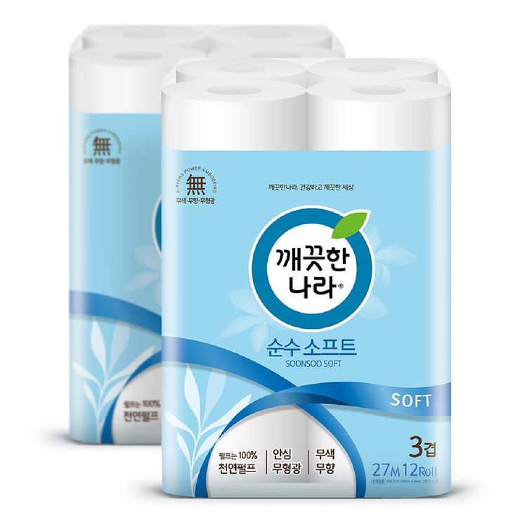 깨 순수 소프트 화장지 27m12롤2팩 두루마리 휴지 홈플러스 택배배송