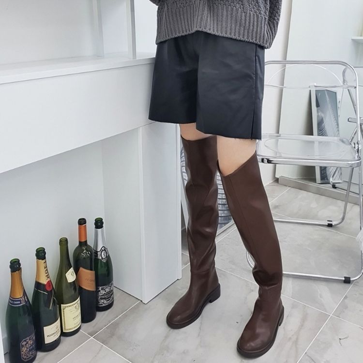 여자 통넓은 폴딩 신발 민자 가죽 로우힐 롱부츠 홈플러스 택배배송
