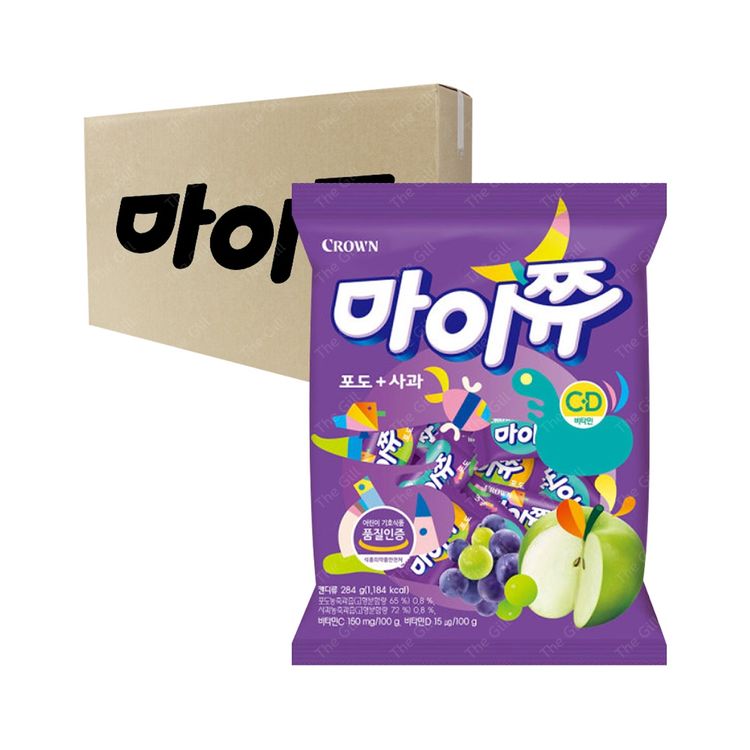 크라운 마이쮸 포도 사과 필로우 284g 10개입 박스 홈플러스 택배배송