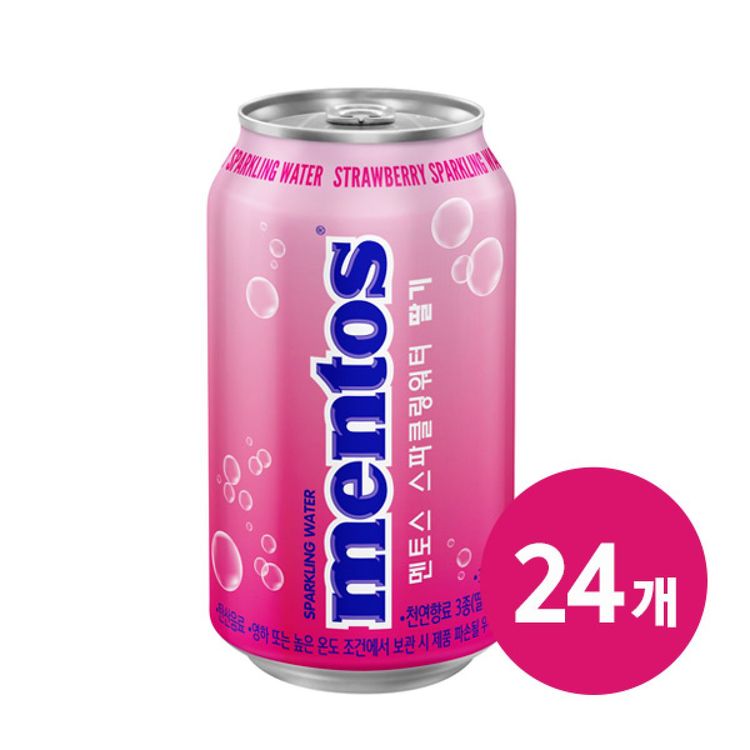멘토스 스파클링 워터 딸기 355ml X 24개 탄산수 홈플러스 택배배송
