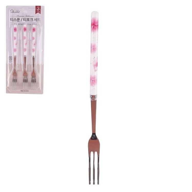 스텐 N2241ce46ab 꽃 티포크 3p 약155cm 간식 디저트 과일 홈플러스 택배배송