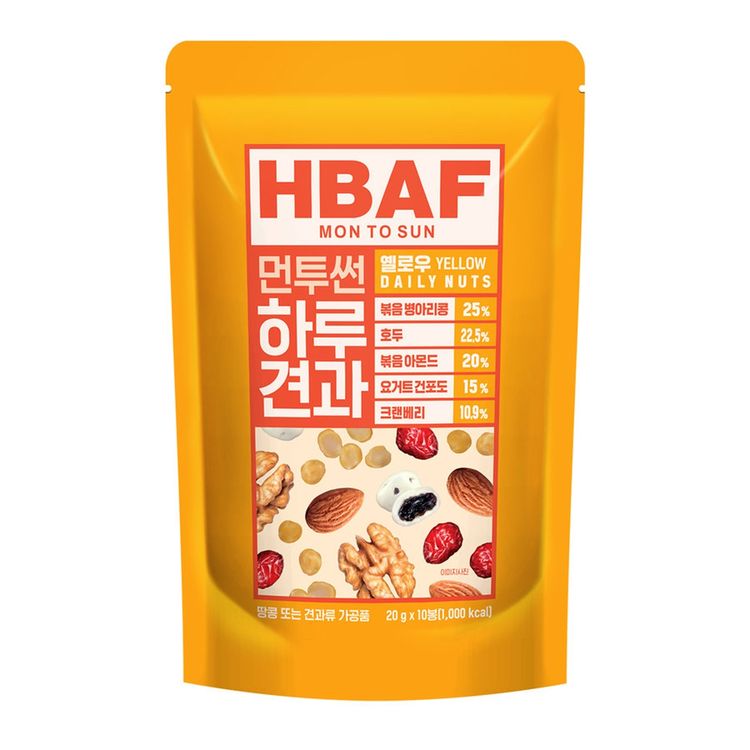 Hbaf 먼투썬 하루견과 옐로우 200g봉 홈플러스