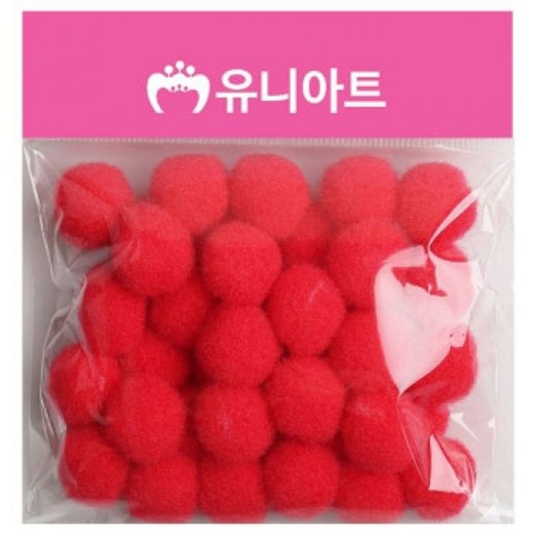 유니아트 실용적인 N6191a4e86a 퐁퐁 칼라 1000 빨강 20mm 6팩만들기재료 뿅 홈플러스 택배배송