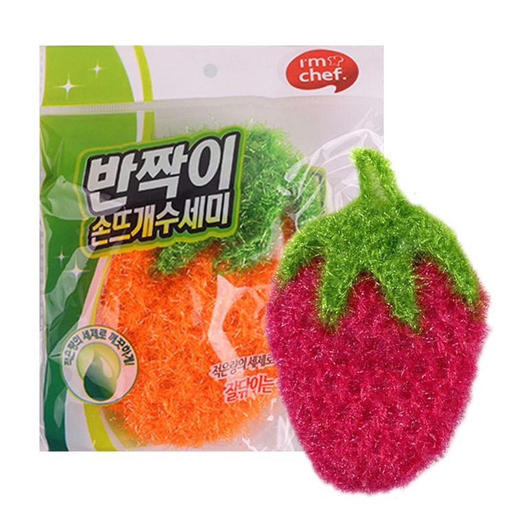 아크릴 딸기 수세미 주방 설거지용 개별포장 홈플러스 택배배송