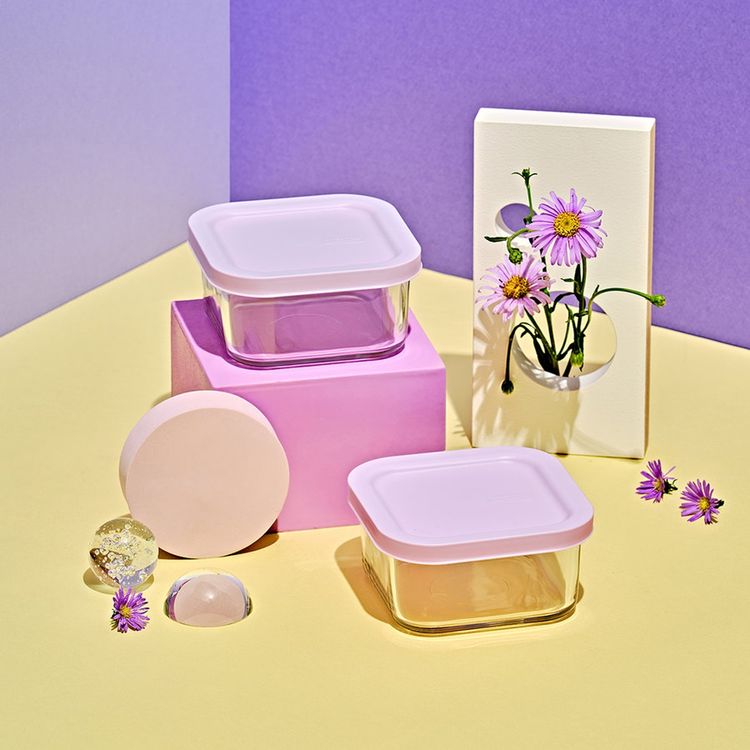 글라스락 간편캡 정사각 라일락 490ML 2P | 홈플러스