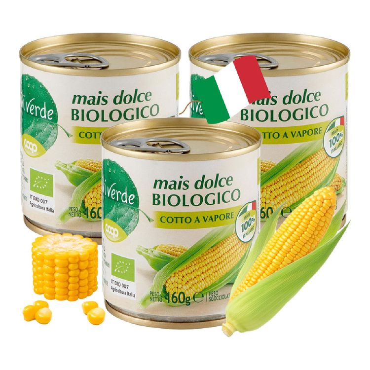COOP 비비베르데 이탈리아 유기농 스위트콘(옥수수콘) 160g 3캔 무설탕 무첨가물 No | 홈플러스 택배배송