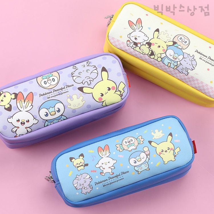 포켓몬 더블 봉제필통 1p 랜덤 포켓몬스터 피카츄 캐릭터 초등학생 어린이 펜파우치 이중지퍼 홈플러스 택배배송