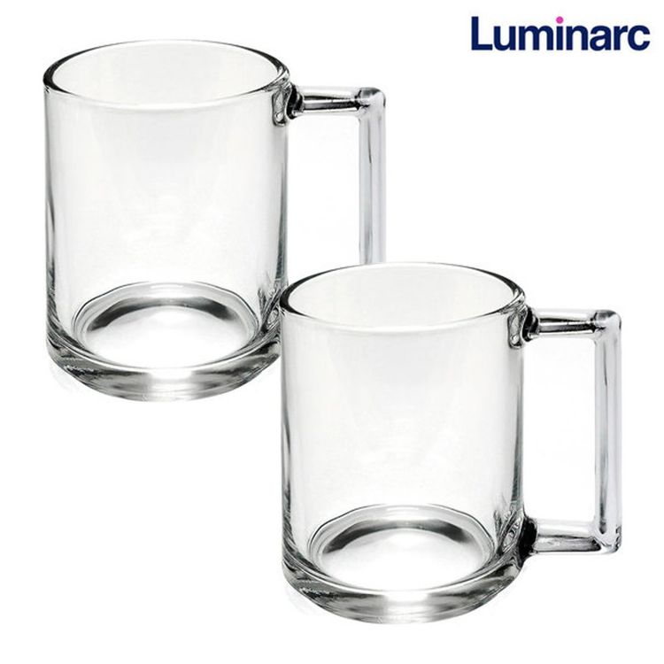 유리 머그컵 250ml 2p 커피 머그잔 투명 카페 내열강화유리컵 홈플러스 택배배송