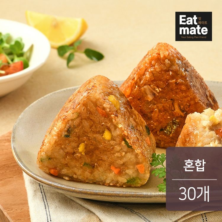 잇메이트 닭가슴살 찰현미 구운주먹밥 혼합 100gx30팩야채15김치15 홈플러스 택배배송