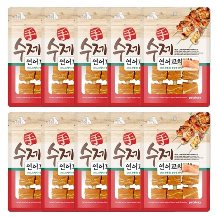 강아지육포껌 강아지 수제 연어꼬치 90g 10p 반려견 육포 개껌 간식 홈플러스 택배배송