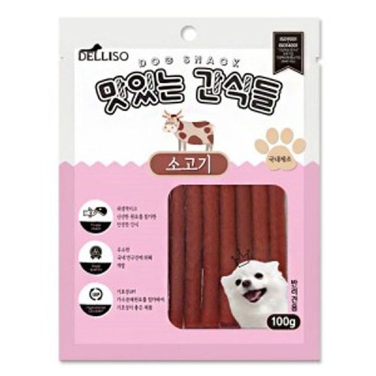 델리소 맛있는 간식들 100g 소고기 강아지 간식 애견 홈플러스 택배배송