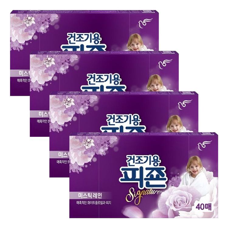 피죤 건조기용 섬유유연제 미스틱레인 40매 X 4개 홈플러스 택배배송