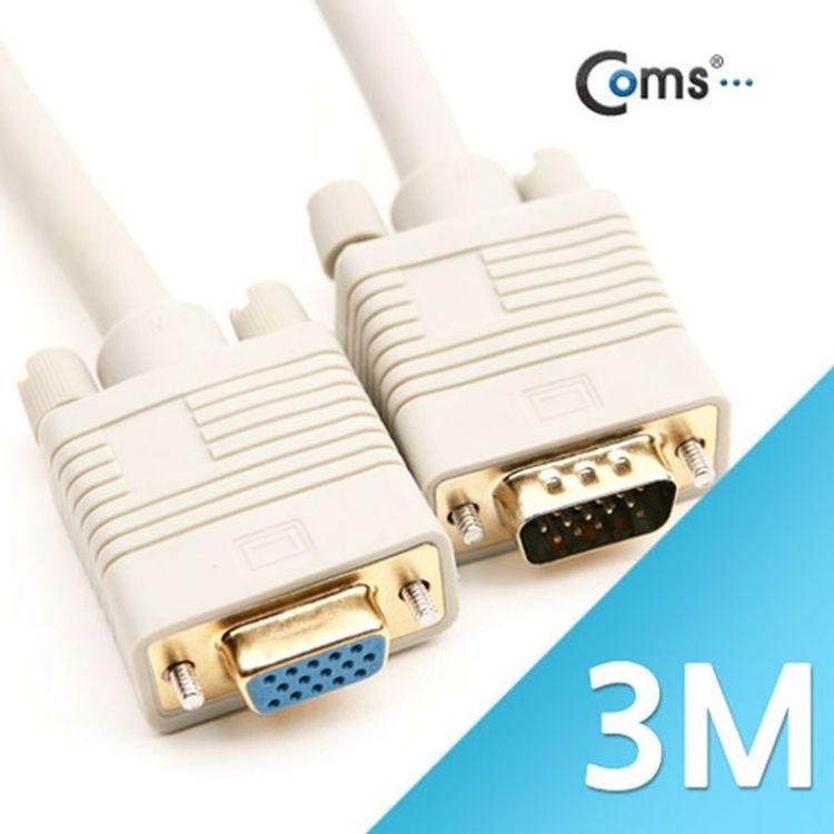 Coms 고급형 모니터 Rgb 연장 케이블mf타입 3m 홈플러스 택배배송