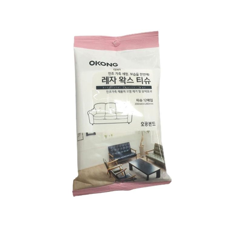 가죽 오염 제거 광택 소파 클리너 레자 왁스티슈 12p 홈플러스 택배배송