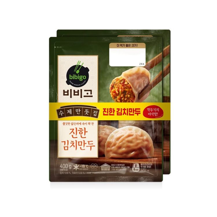 Cj 비비고 수제 진한김치만두 400g 2번들 8개 냉동 홈플러스 택배배송