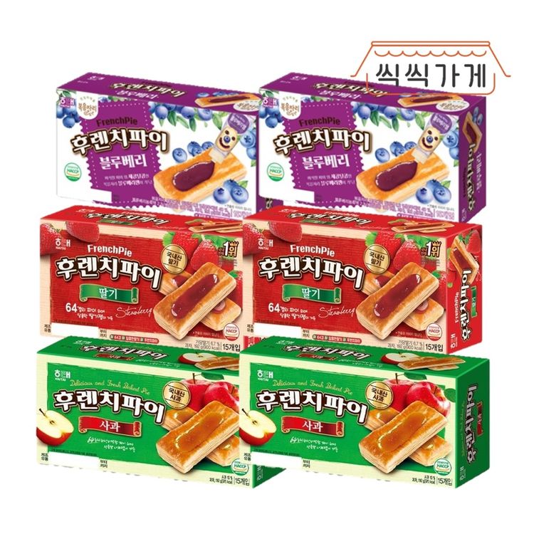 씩씩가게 후렌치파이 3종 사과 블루베리 딸기 2개씩 192g X 6ea 홈플러스 택배배송