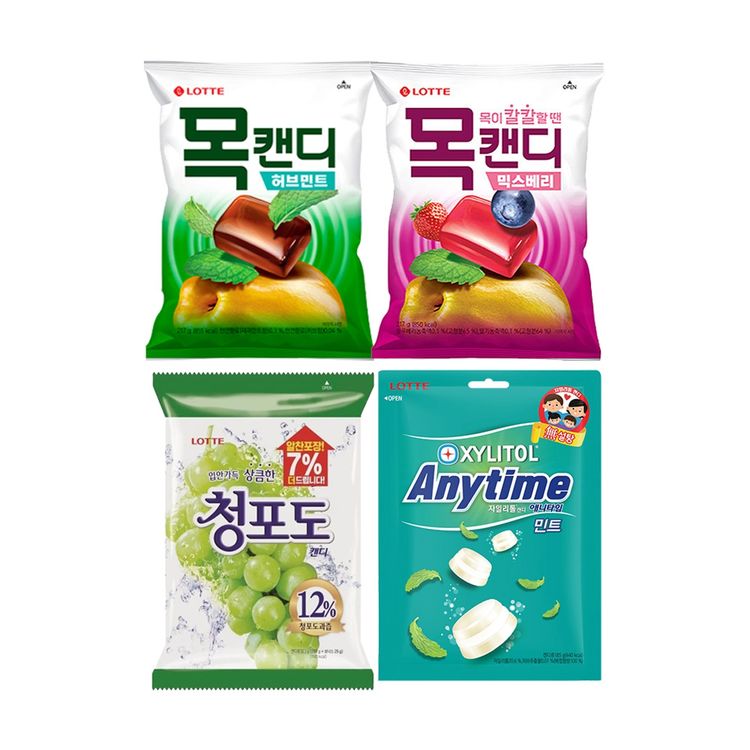 목캔디 믹스베리 217g목캔디 허브민트 217g청포도 캔디 323g애니타임 밀크 18 홈플러스 택배배송