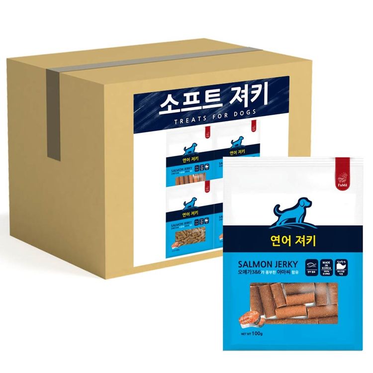 파밀 강아지간식 소프트져키 연어져키 100gx50개 랜덤 홈플러스 택배배송