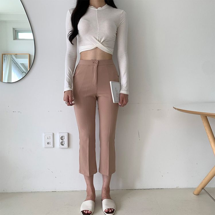 여자 8부 밴딩 데일리 세미 부츠컷 가을 슬랙스 팬츠 홈플러스 판매자택배
