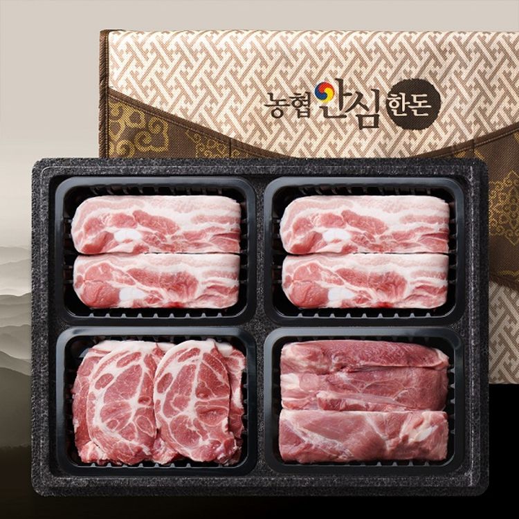 농협안심한돈 냉장 프리미엄 한돈 선물세트 2kg 삼겹살삼겹살목살앞다리살 홈플러스 택배배송