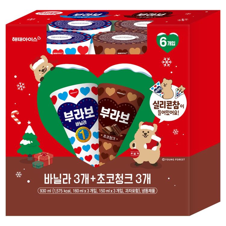 해태 부라보콘 바닐라x초코청크 혼합 6개입 기획팩 홈플러스