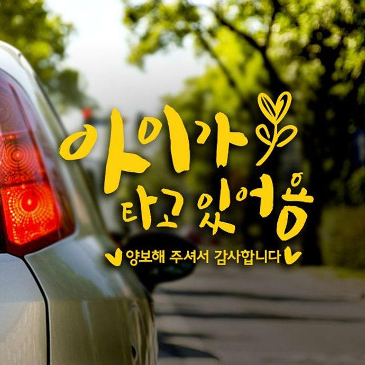캘리 실용적인 N6273495a5e 아이가타고 새싹 옐로우 자동차스티커 옐로우 홈플러스 택배배송