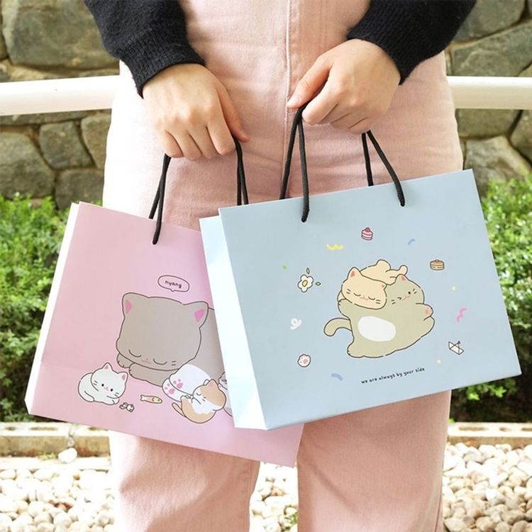 냥냥 쇼핑백 M 10개 세트 1p 다용도 선물 종이 가방 홈플러스 택배배송