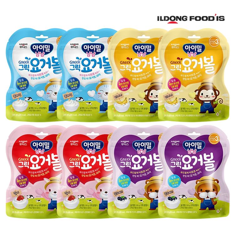 일동후디스 아기밀냠냠 그릭요거볼4종혼합x2 8개 아기과자 홈플러스 택배배송
