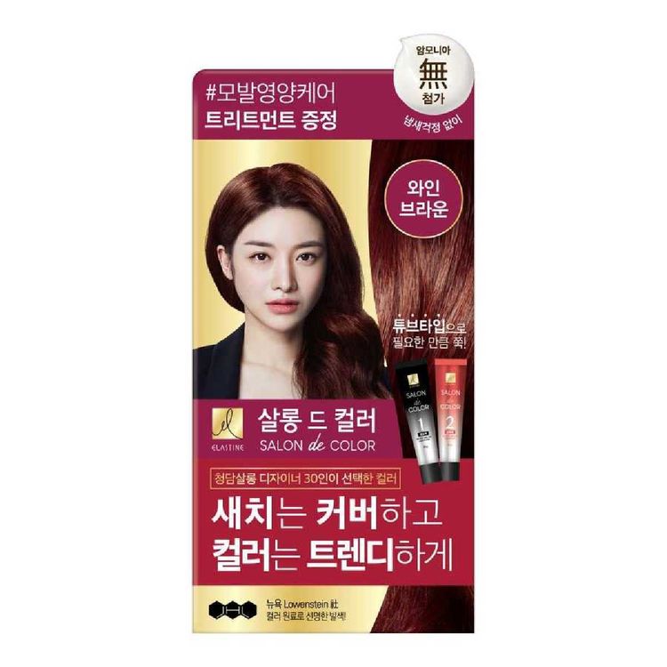Lg 엘라스틴 살롱드컬러 염색약 와인브라운 100g 홈플러스