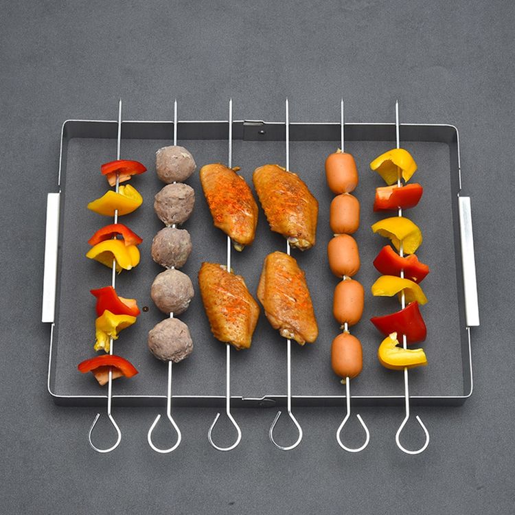 바비큐 그릴랙 꼬치 6p세트 염통 화로 캠핑꼬치그릴 홈플러스 택배배송