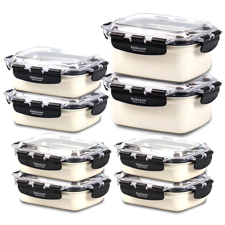키친아트 멘토 컬러 스텐 반찬통 밀폐용기 8p 세트 홈플러스 택배배송
