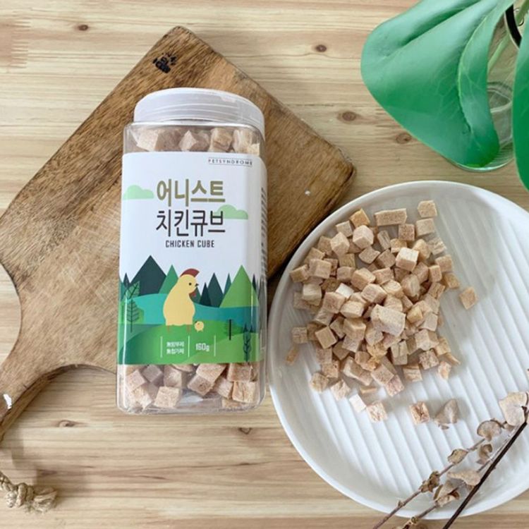 강아지간식 어니스트 동결건조 닭가슴살큐브 160g 강아지 고양이 홈플러스 택배배송