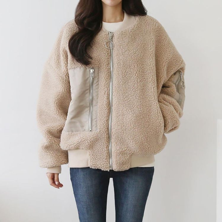 여자 양털 뽀글이 루즈 후리스 따뜻한 항공 점퍼 홈플러스 택배배송