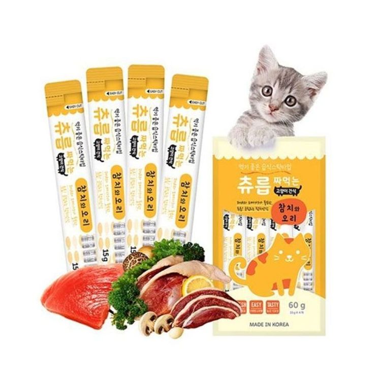 츄릅간식 고양이간식 츄릅 참치와오리 60g 습식간식 스틱 홈플러스 택배배송